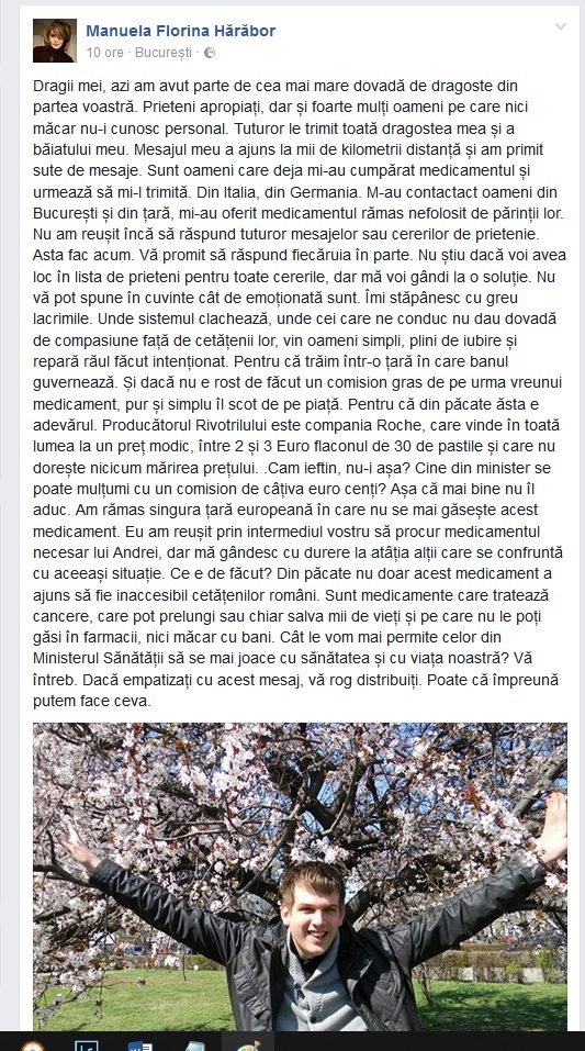 Manuela Hărăbor le-a cerut ajutorul prietenilor pentru a găsi un ...