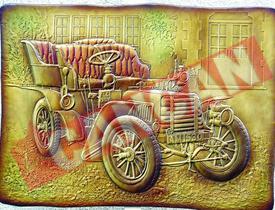 Un clujean face tablouri din piele de bovina