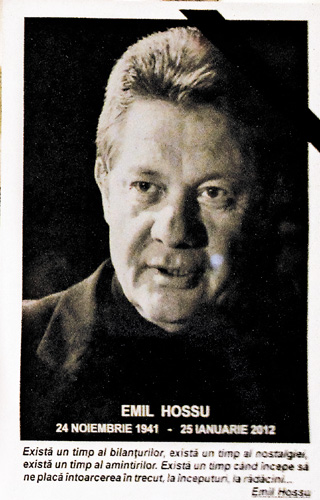 Emil Hossu va fi inmormantat sambata, la Cimitirul Bellu!