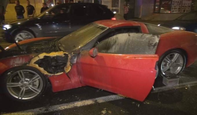 Bolidul de lux al fiului unui interlop brăilean a luat foc ...