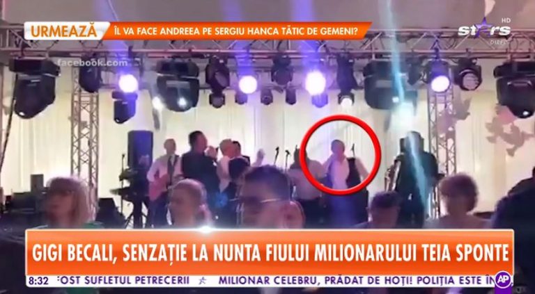 Gigi Becali a făcut show la nunta lui Costa Sponte! A urcat pe scenă şi ...