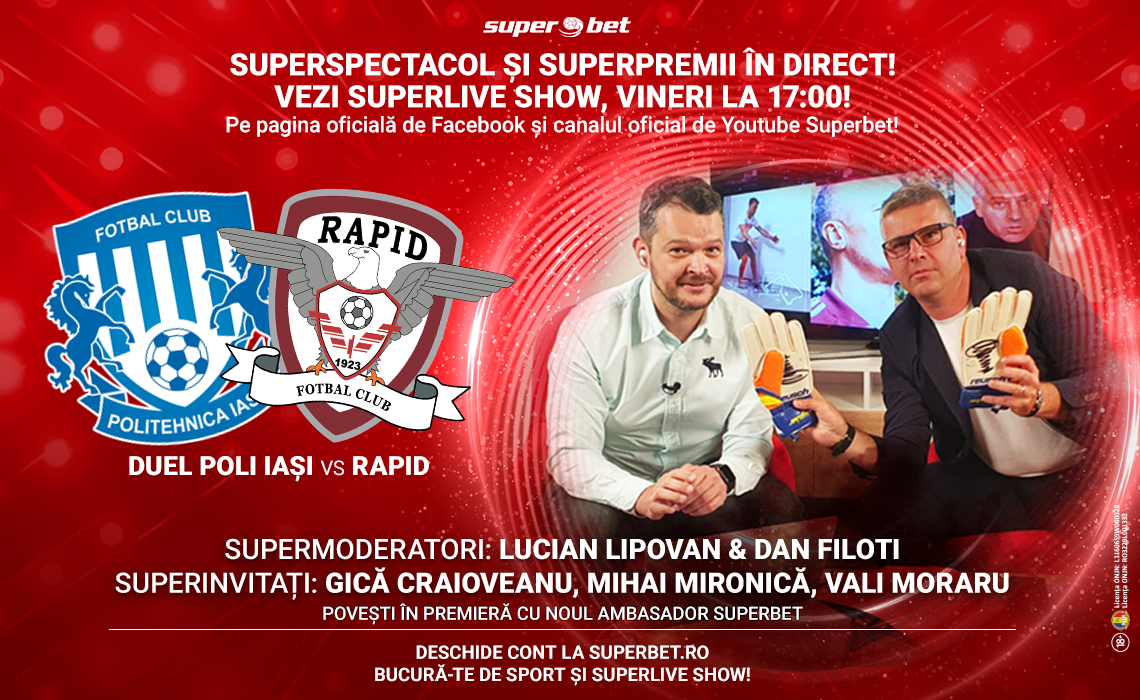 Rapid și Poli Iași fac spectacol la SuperLive Show, cea mai nouă și mai ...