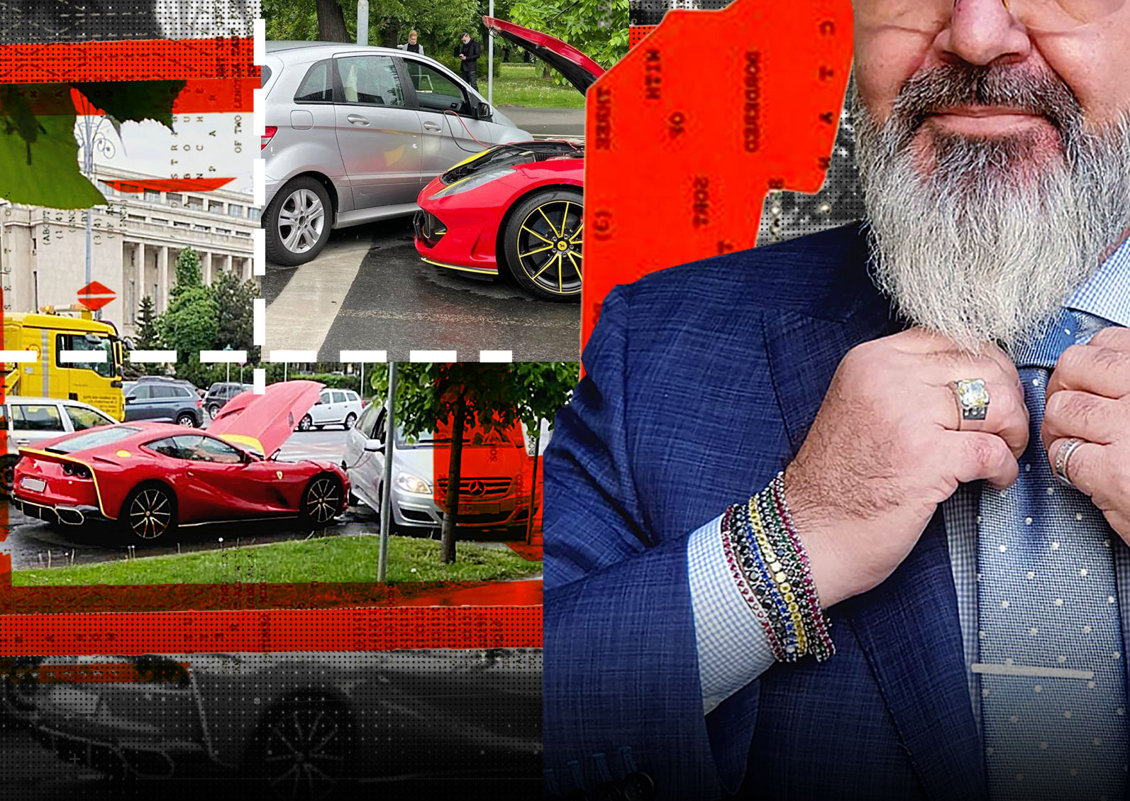 Celebrul multimilionar a rămas cu Ferrari-ul în pană, în Piața Victoriei