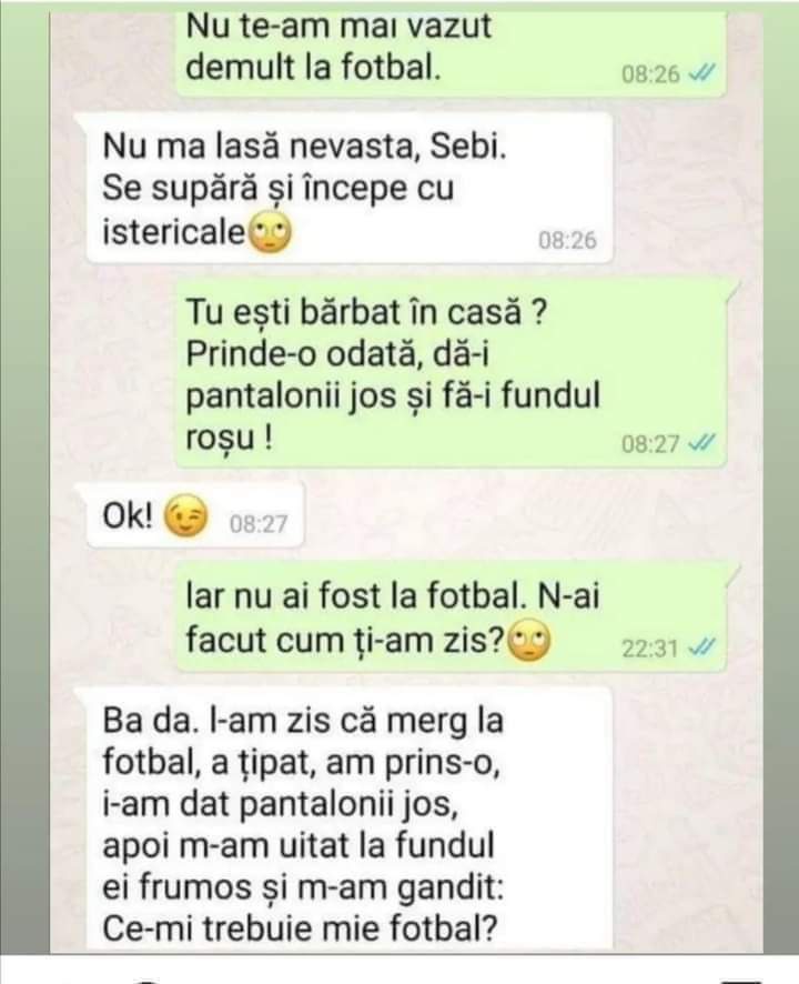 Bancul zilei | De ce nu se duce un tânăr să joace fotbal cu prietenii