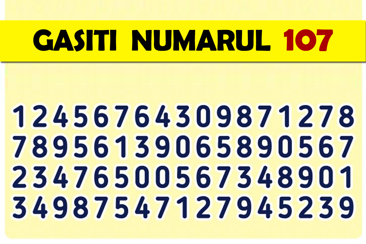 Test de inteligență | Găsiți 107 în seria de numere din imagine. 9 din ...