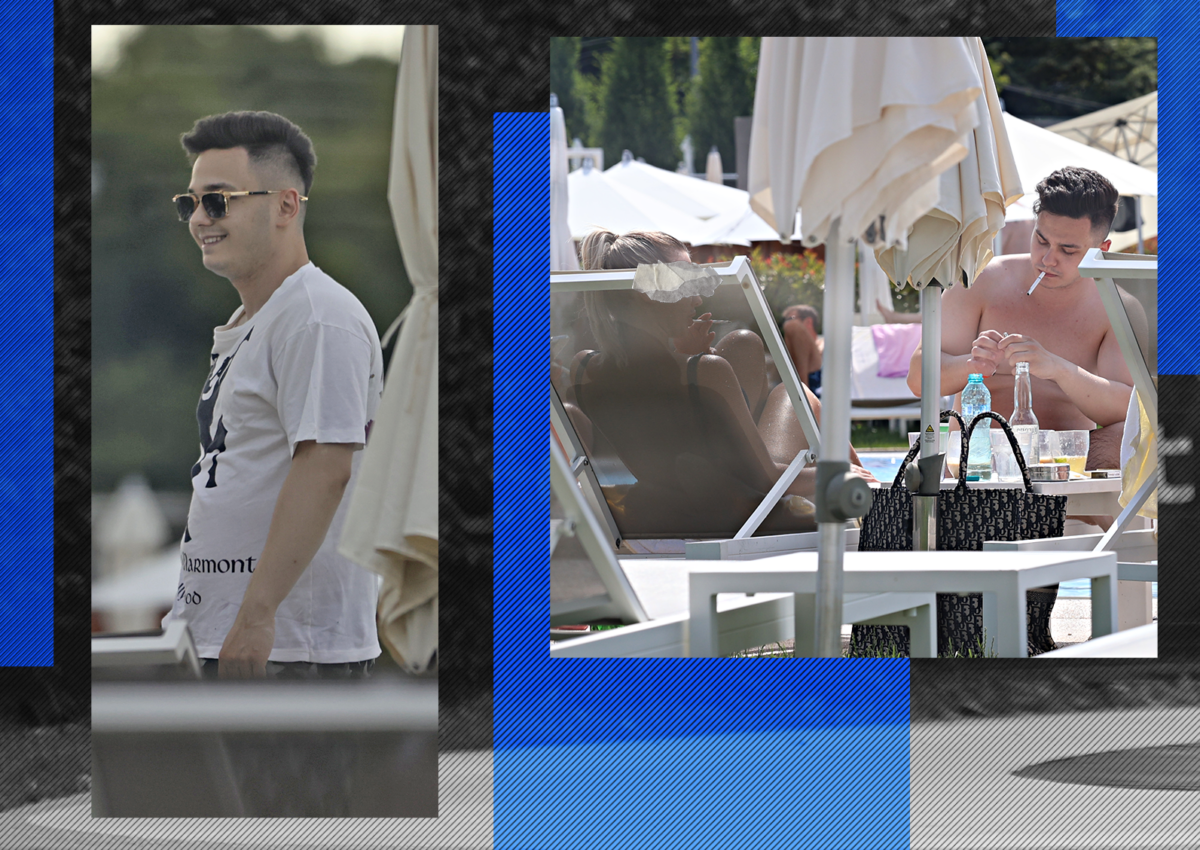 Petruț Florescu nu ține cont de problemele tatălui și petrece la piscină