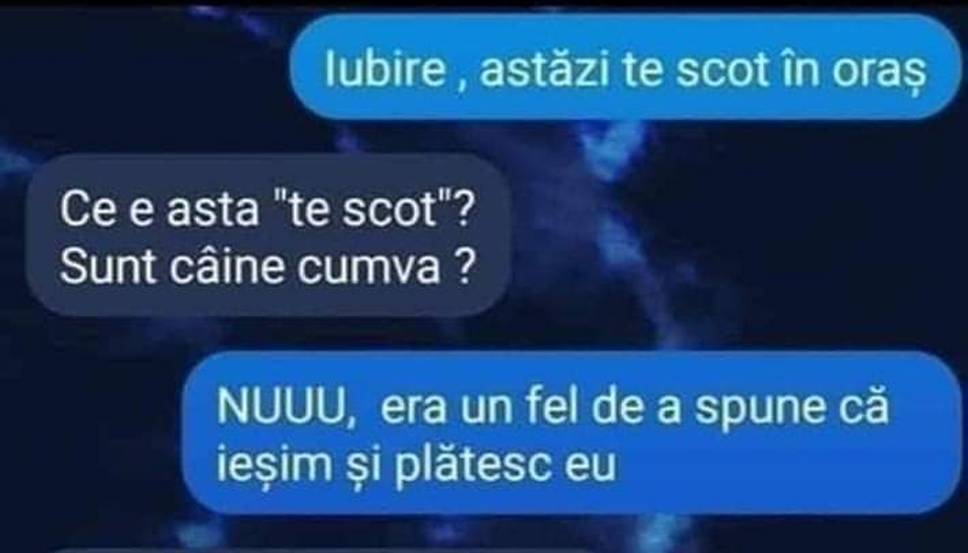 BANCUL ZILEI | "Iubire, astăzi te scot în oraș!"