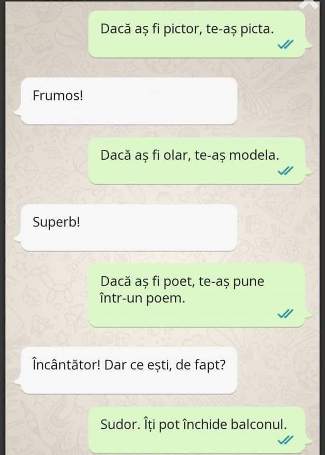 Bancul de weekend | "Dacă aș fi pictor, te-aș picta"