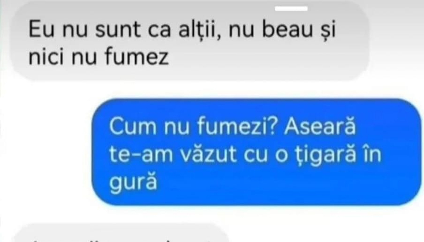 BANCUL ZILEI | "Eu nu sunt ca alții. Nu beau și nici nu fumez"