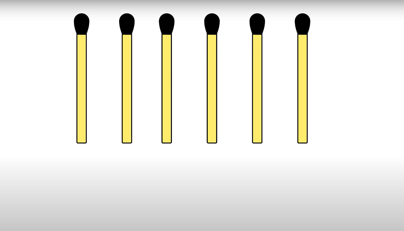 Test de inteligență | Rearanjați toate cele 6 bețe de chibrit pentru a ...