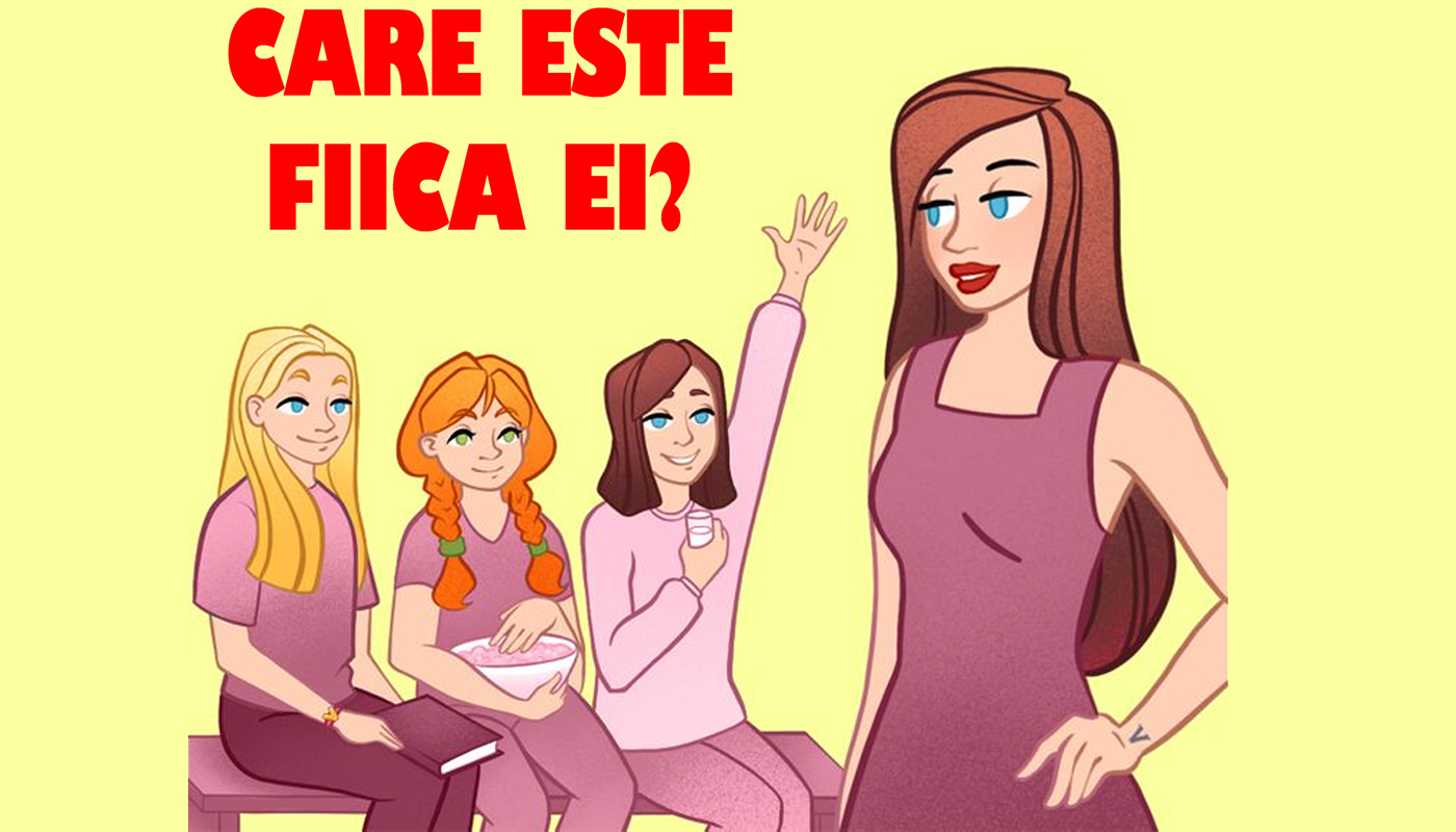 Test de logică | Care dintre aceste 3 fete este fiica femeii din imagine?