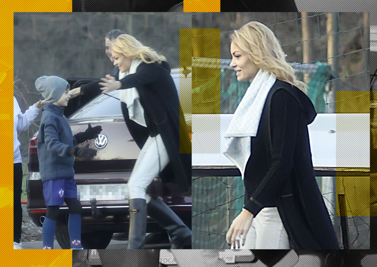 Valentina Pelinel și-a îmbrățișat fiul, Milan, înainte de antrenament