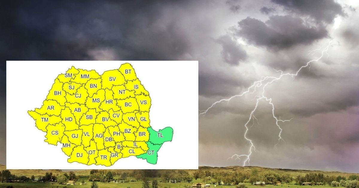 ANM, avertisment de ultimă oră! Cod galben de vijelii puternice în 7 județe