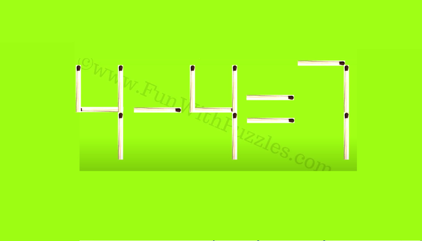 Test IQ exclusiv pentru genii | Mutați un chibrit pentru a corecta 4-4=7