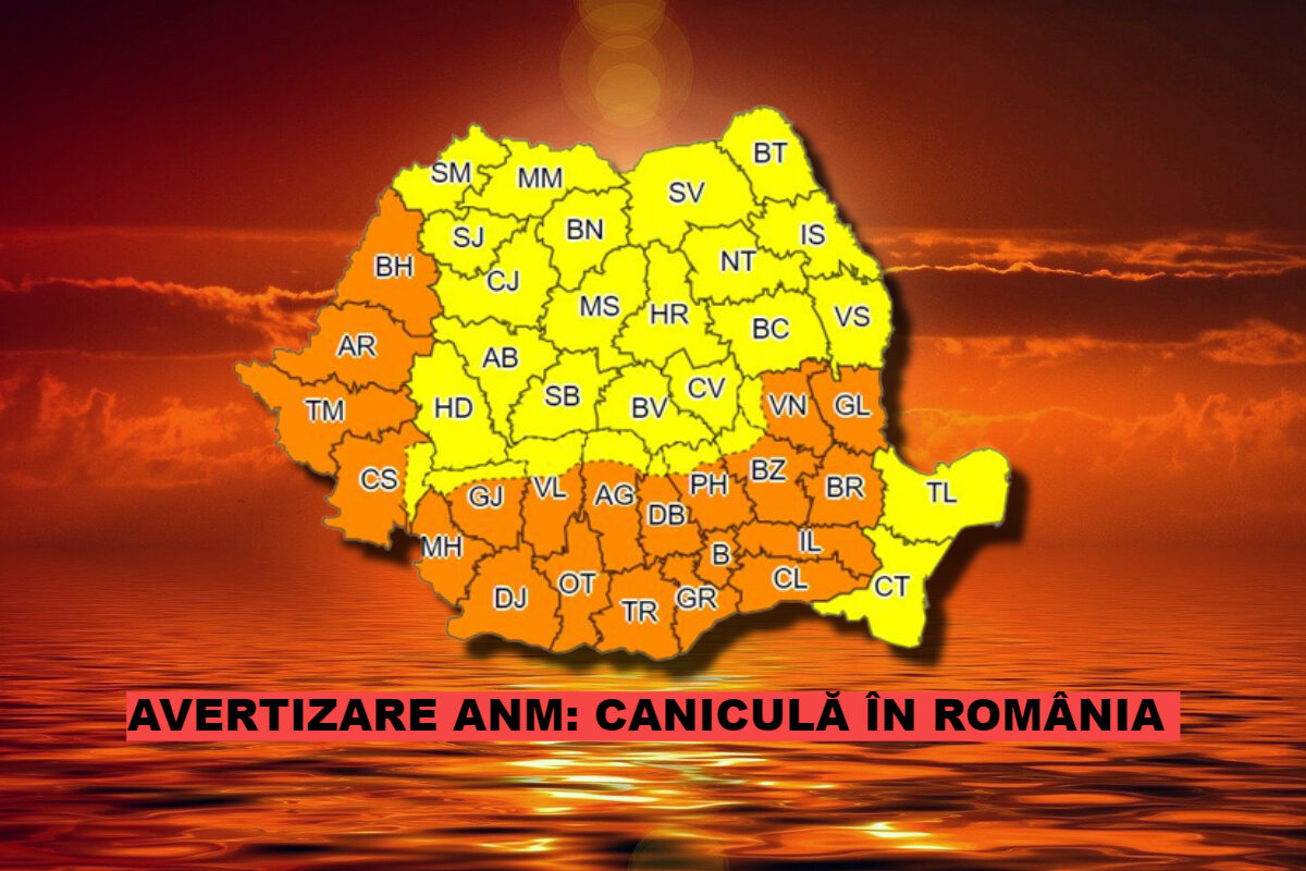 ANM, avertizare de ultimă oră. România, sub o cupolă de foc. Cod galben și portocaliu de ...