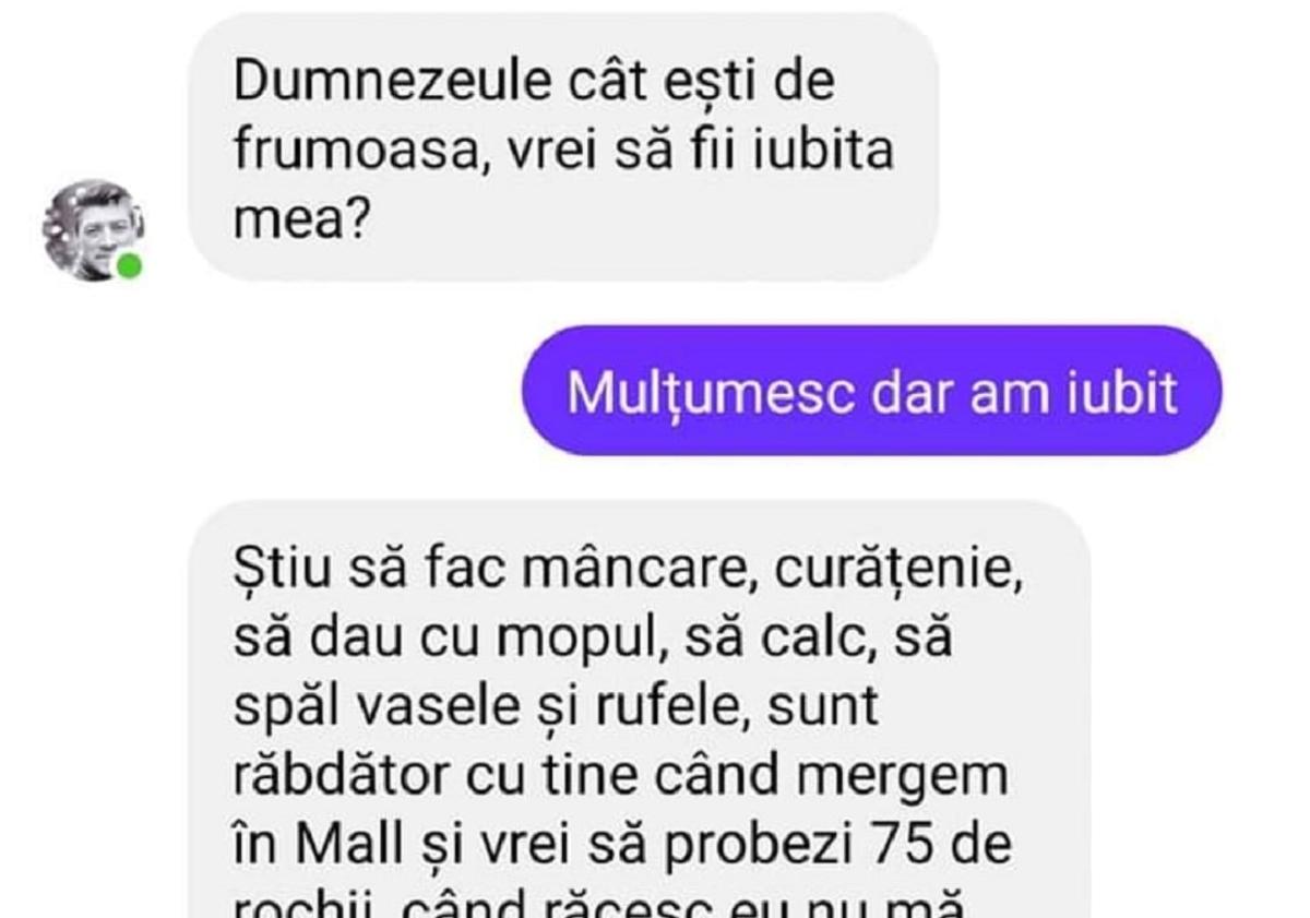 BANC | „Dumnezeule, cât ești de frumoasă! Vrei să fii iubita mea?”