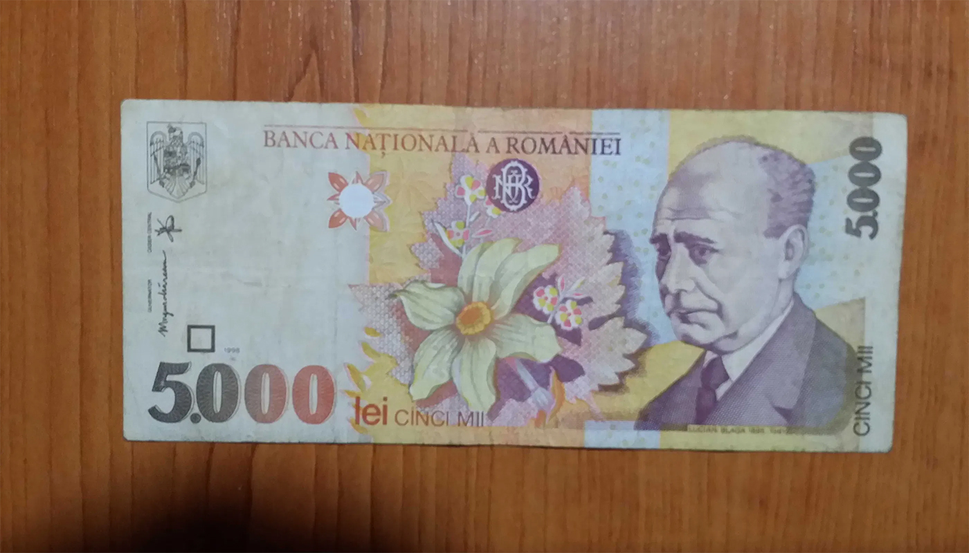 Mai știi celebra bancnotă de 5.000 de lei cu chipul lui Lucian Blaga? Se vinde cu 1.000 ron acum ...
