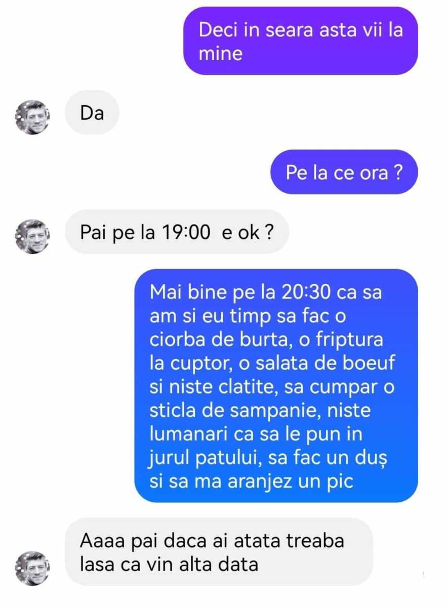 BANC | „Deci în seara asta vii la mine”