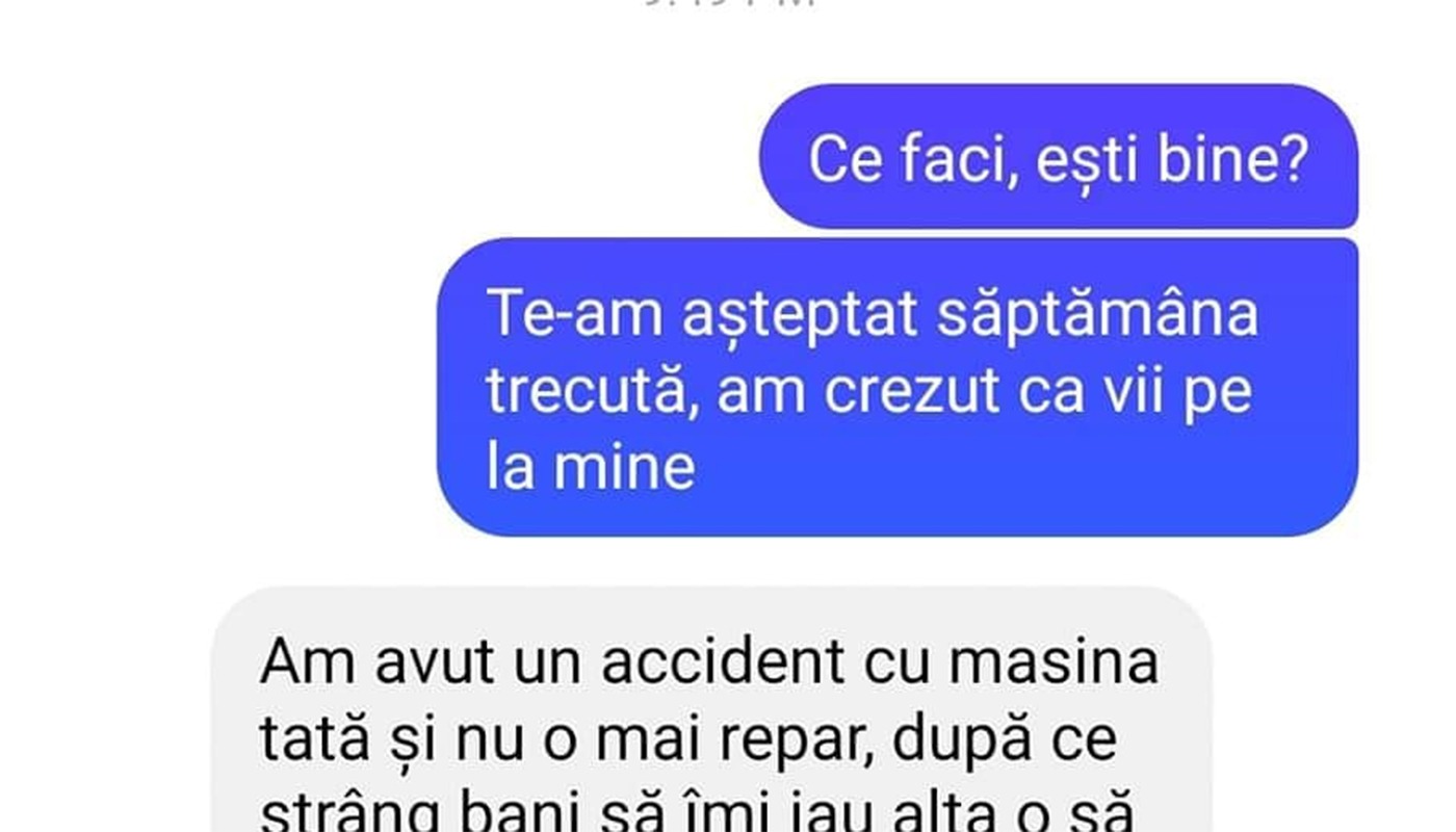 BANCUL ZILEI | "Am avut un accident cu mașina, tată"