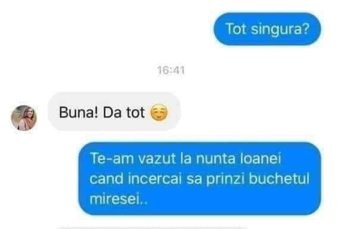 Bancul zilei | “Te-am văzut la nunta Ioanei când încercai să prinzi buchetul miresei”