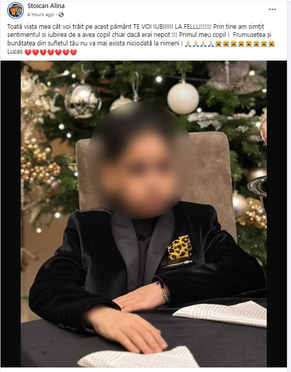 Boala cumplită de care suferea nepotul lui Tzancă Uraganu'. Lucas a murit la doar 8 anișori