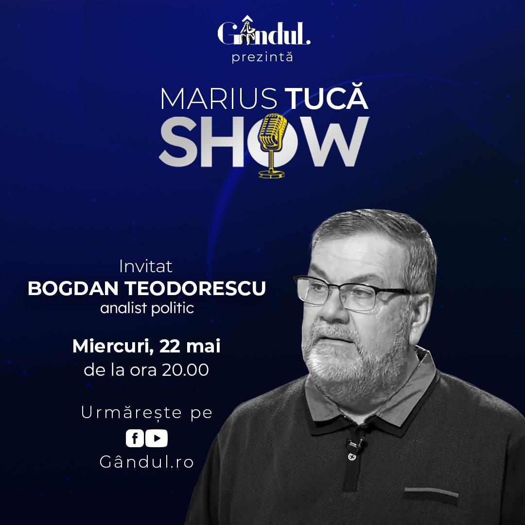 Marius Tucă Show începe miercuri, 22 mai, de la ora 20.00, live pe ...