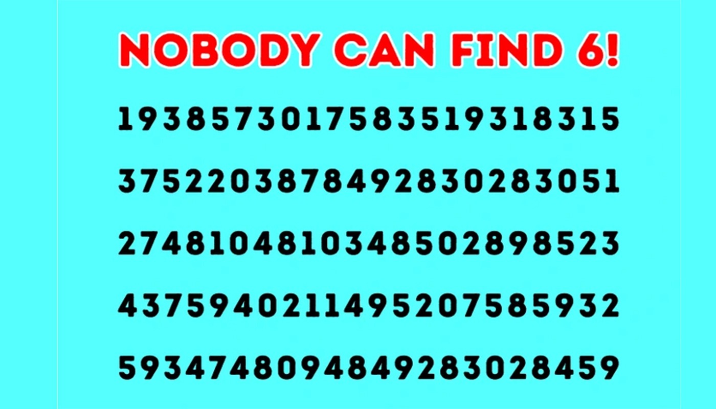 Test IQ | Nimeni nu poate găsi cifra 6. Ești un geniu dacă ne zici unde ...