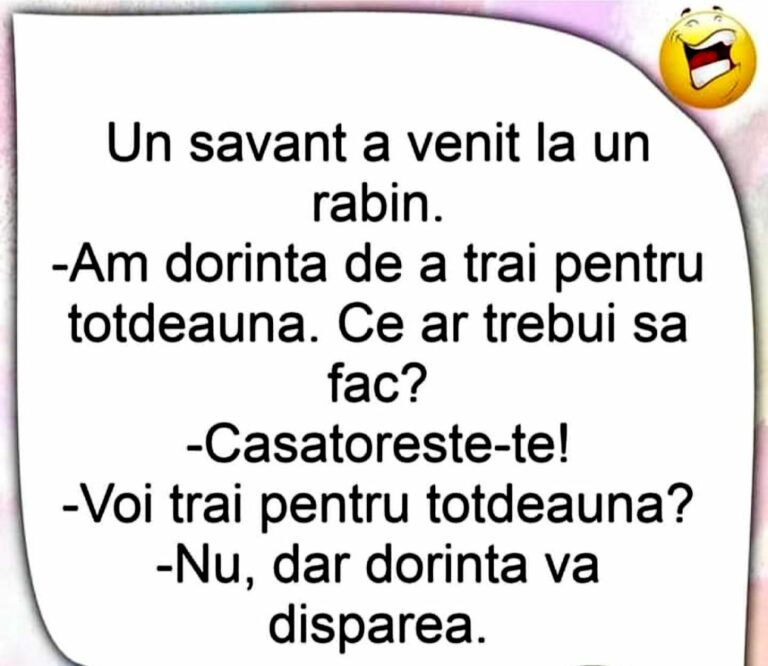 BANCUL DE DUMINICĂ | ”Am dorința de a trăi pentru totdeauna”