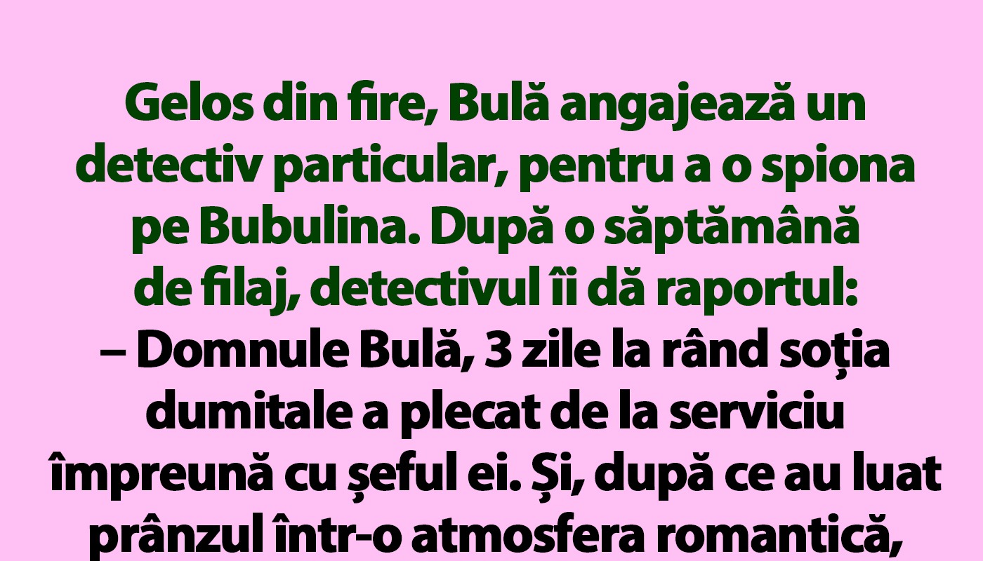 BANC | Bulă, Bubulina și detectivul particular