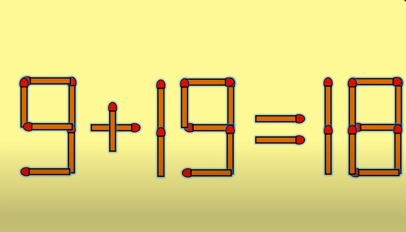 TEST IQ | 9 + 19 = 18 este greșit. Pentru a corecta egalitatea, mutați ...