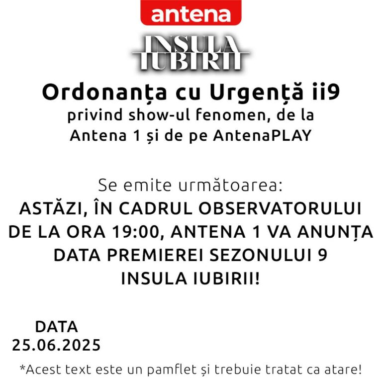 Când începe Insula Iubirii, sezonul 9? Anunțul făcut de Antena 1