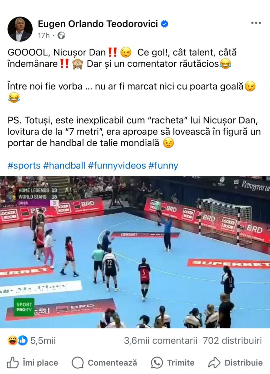 Stiri Directe - Mesaj umilitor la adresa lui Nicușor Dan, după aruncarea de la 7 metri ...