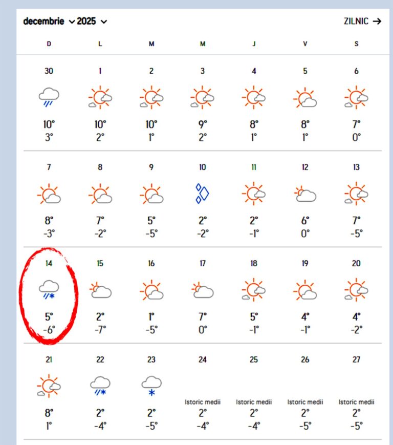 Meteorologii Accuweather au modificat prognoza. Data exactă a primei ninsori în București