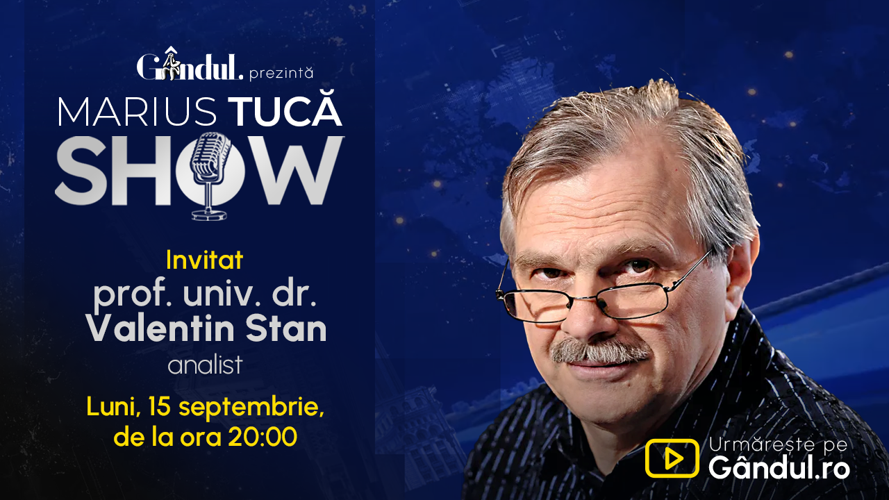 Marius Tucă Show începe luni, 15 septembrie, de la ora 20.00, pe Gândul ...