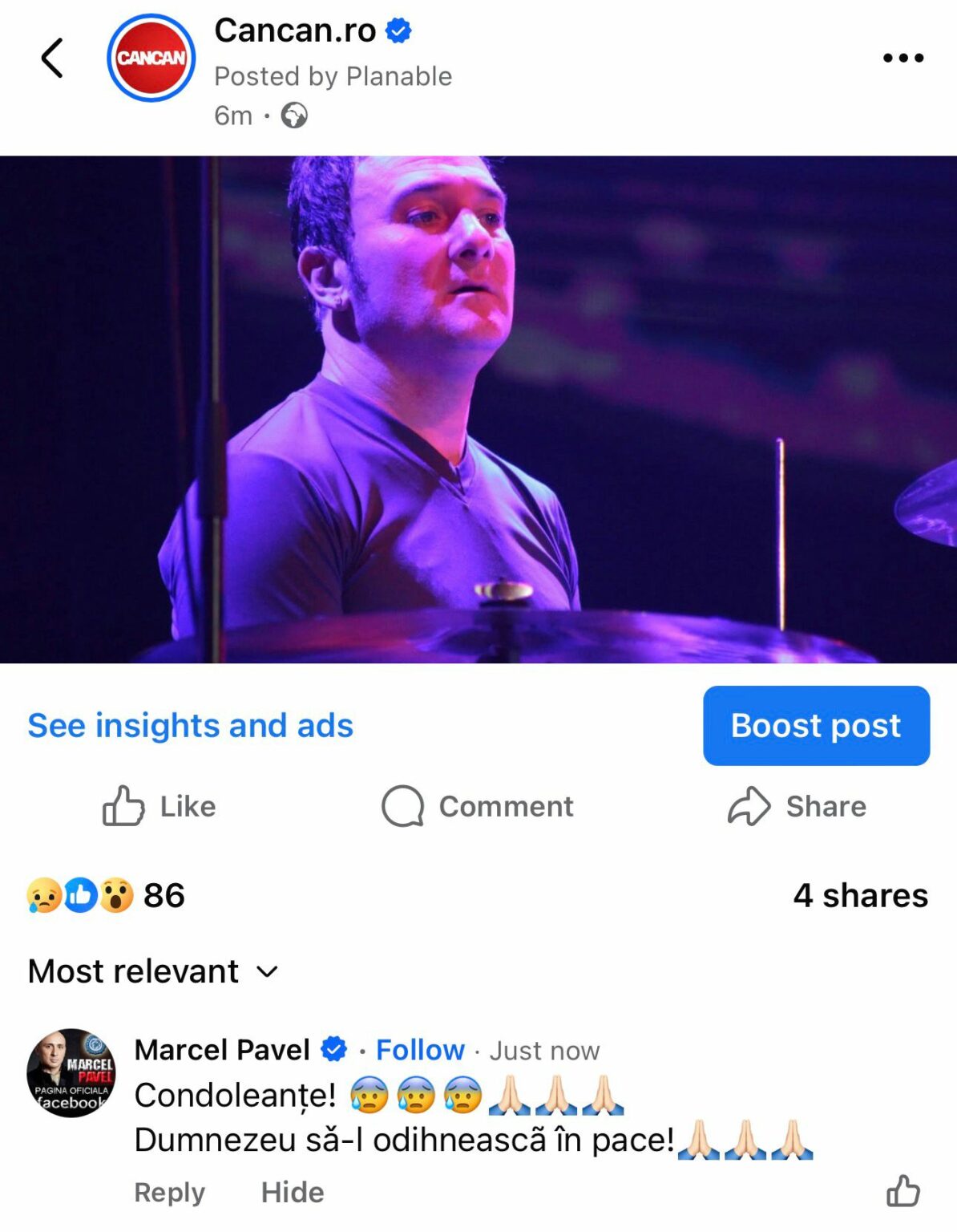 Mesajul transmis de Marcel Pavel după moartea lui Marius Keseri de la ...